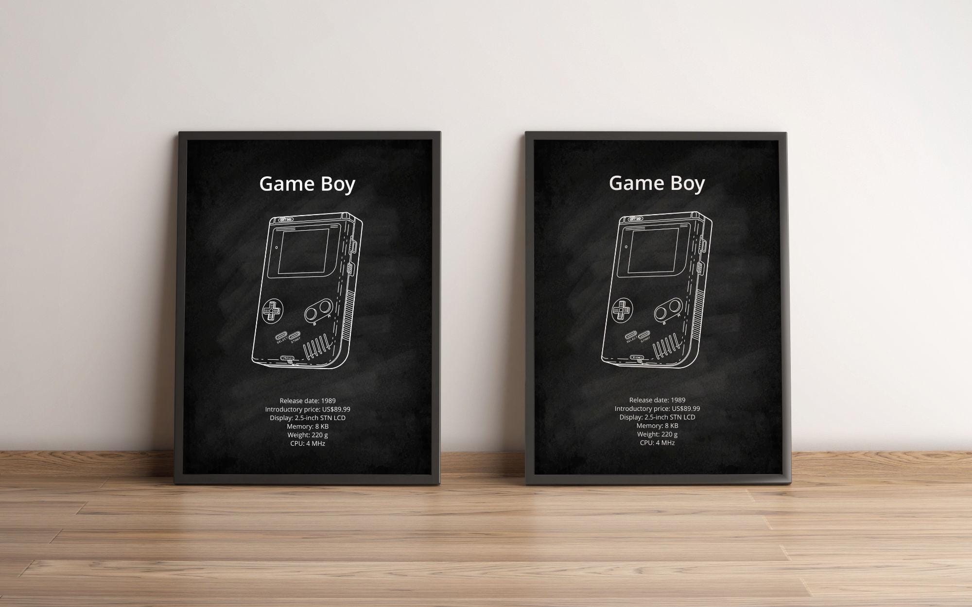 Nintendo Game Boy Retro Gaming Blueprint Poster Wall Art - Etsy