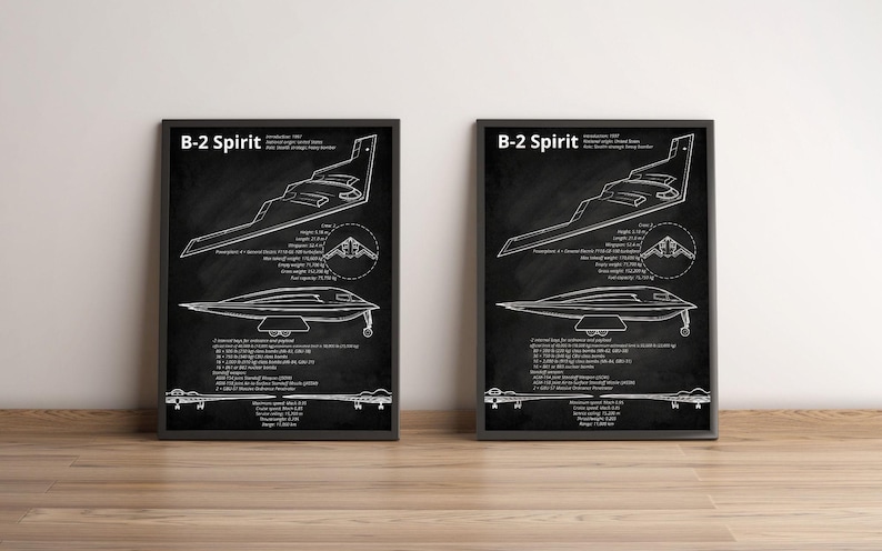 B-2 Spirit Stealth Bomber Blueprint Poster Wall Decor - Etsy