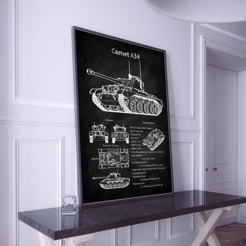 UK Comet A34 Tank WW2 Blueprint Poster Wall Art - Etsy