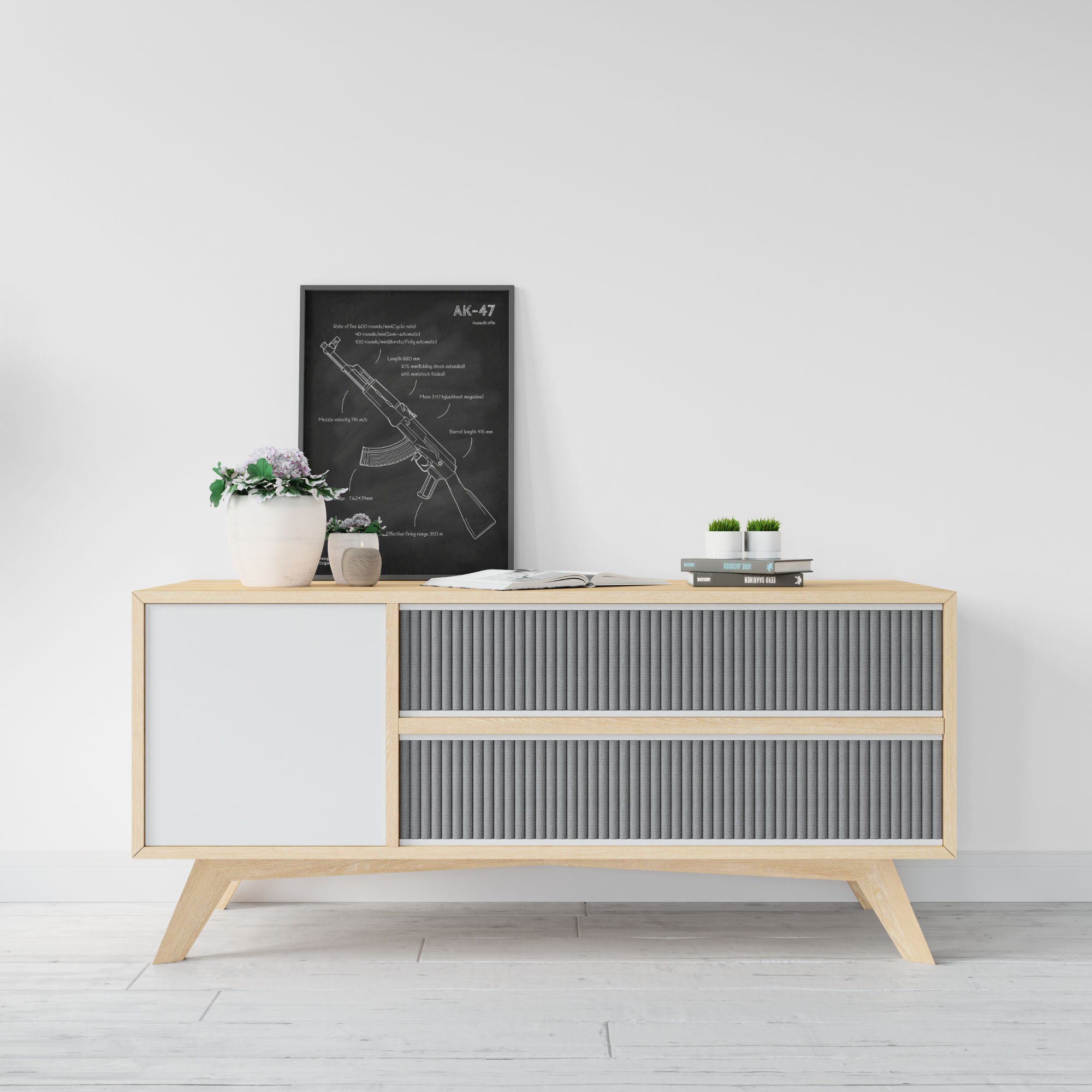 Soviet AK47 Assault Rifle Blueprint Poster Wall Decor - Etsy