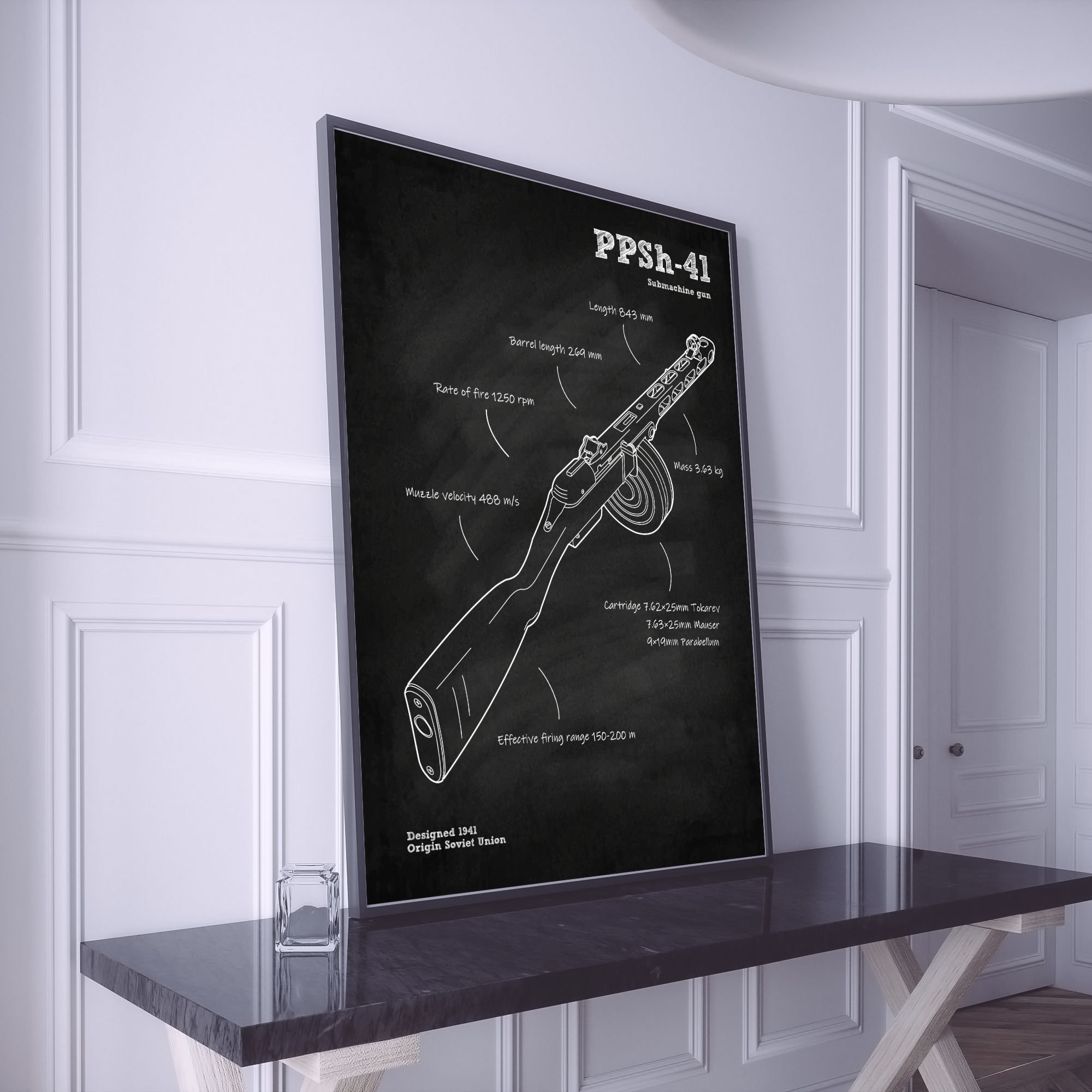 Soviet Ppsh-41 Submachine Gun Ww2 Blueprint Poster - Etsy