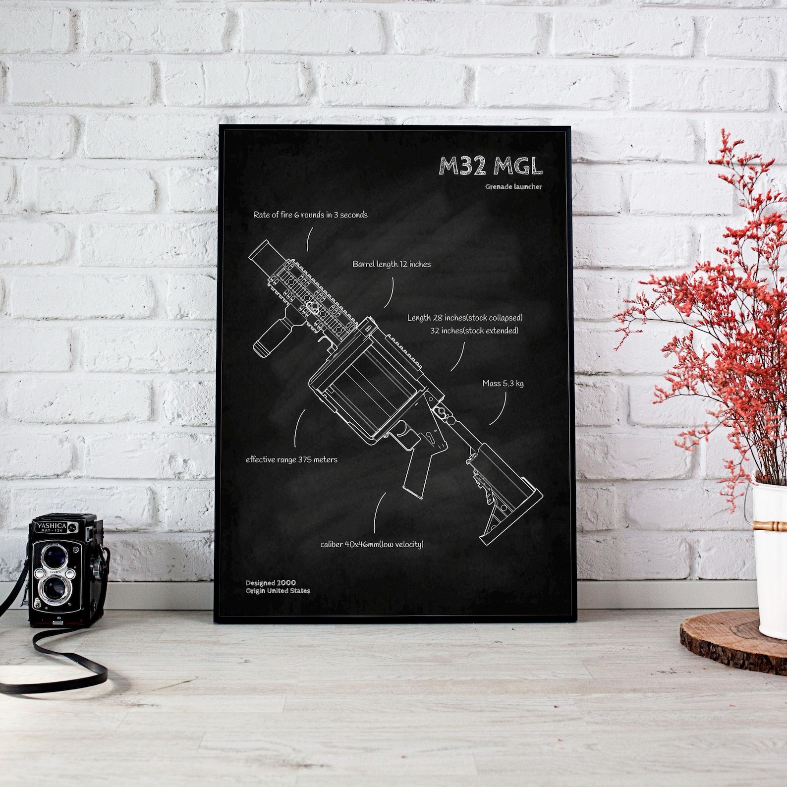 US Army M32 MGL Granatwerfer blueprint Poster Wanddeko - Etsy.de