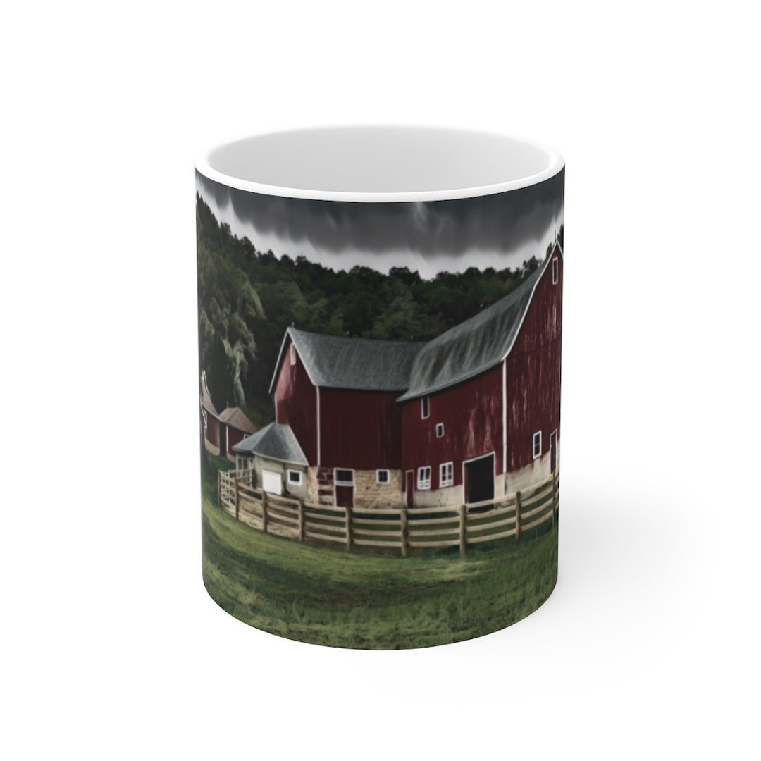 Red Barn Coffee Mug - Etsy