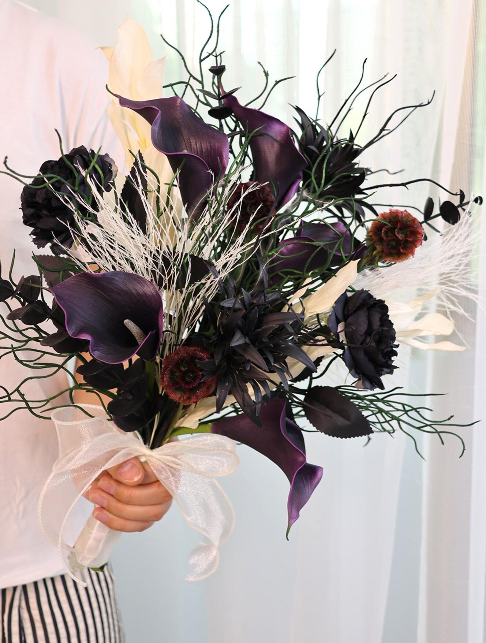 Handamde Wedding Bouquet，faux Calla Lily Bouquet，bridal Bouquet，wedding ...