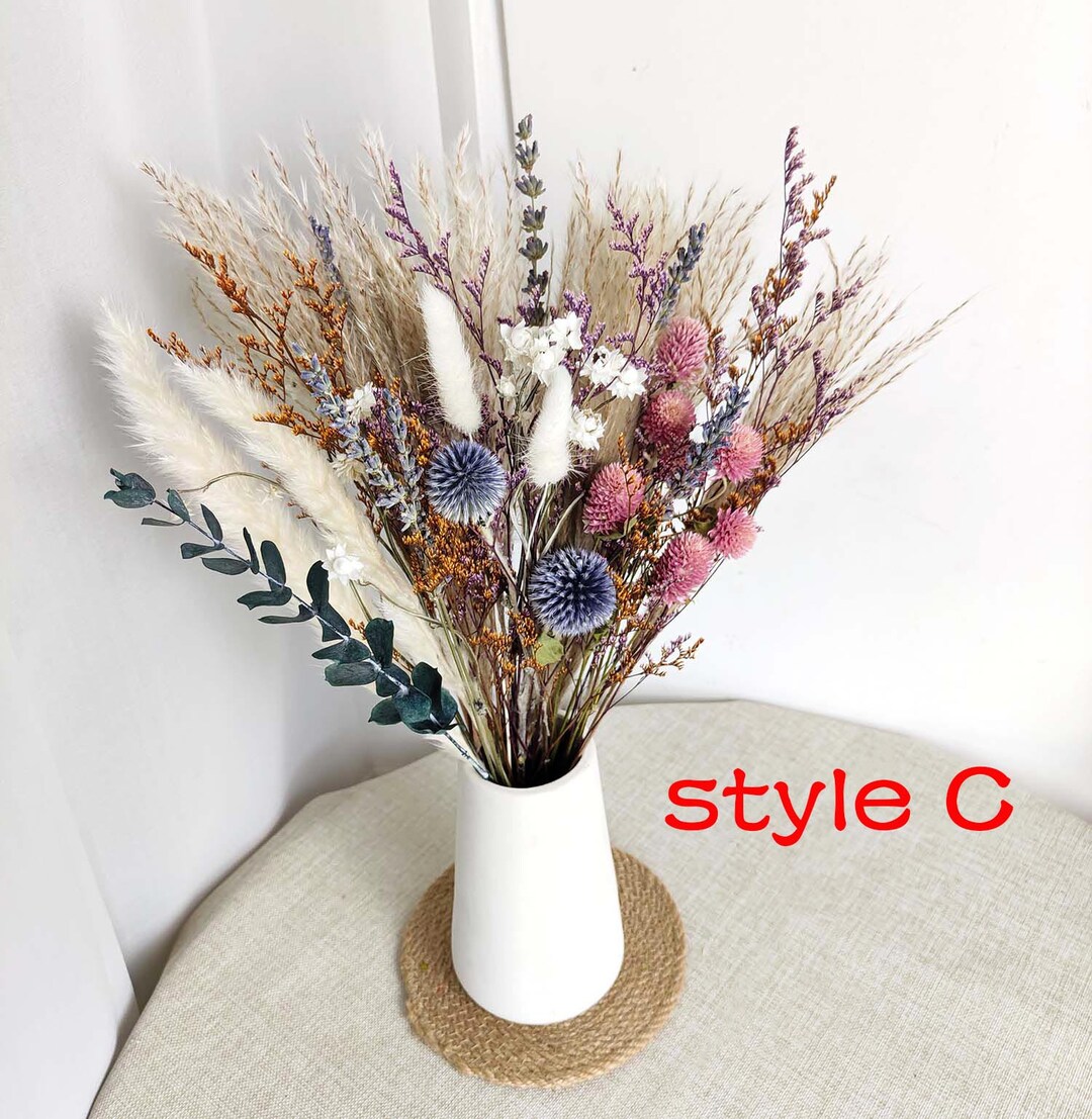 5 Style Dried Flower Bouquet for Vase，natural Flower Bouquet，dried ...
