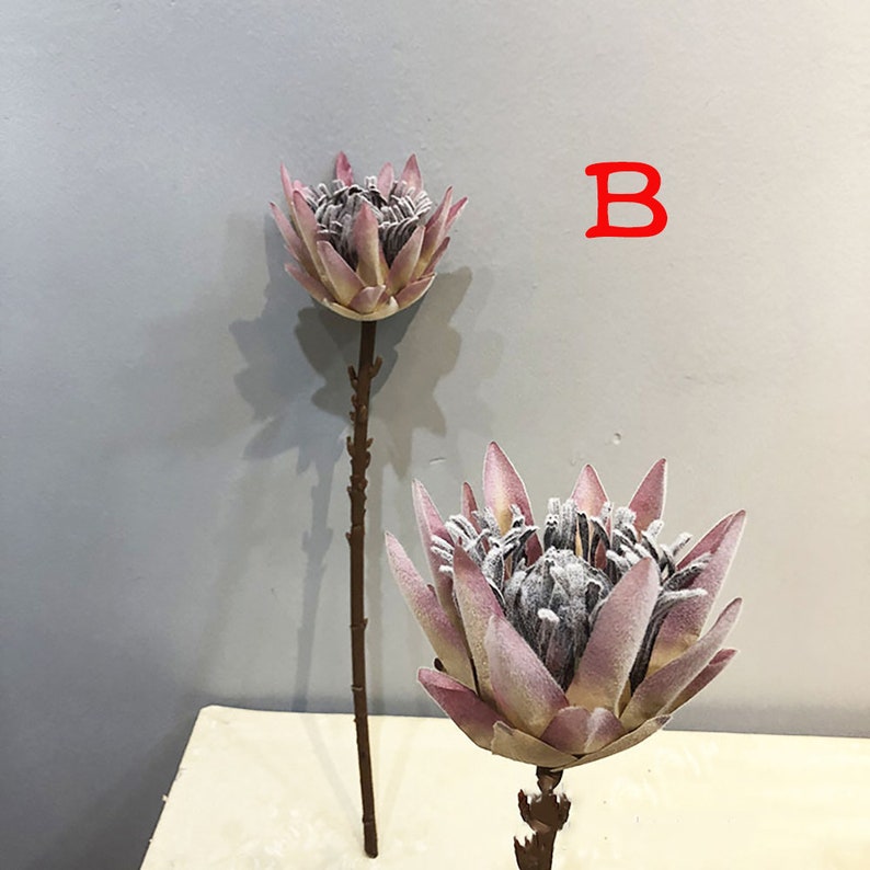 Dried Autumn Protea King Flower，artificial Protea Stems Samll，flower ...