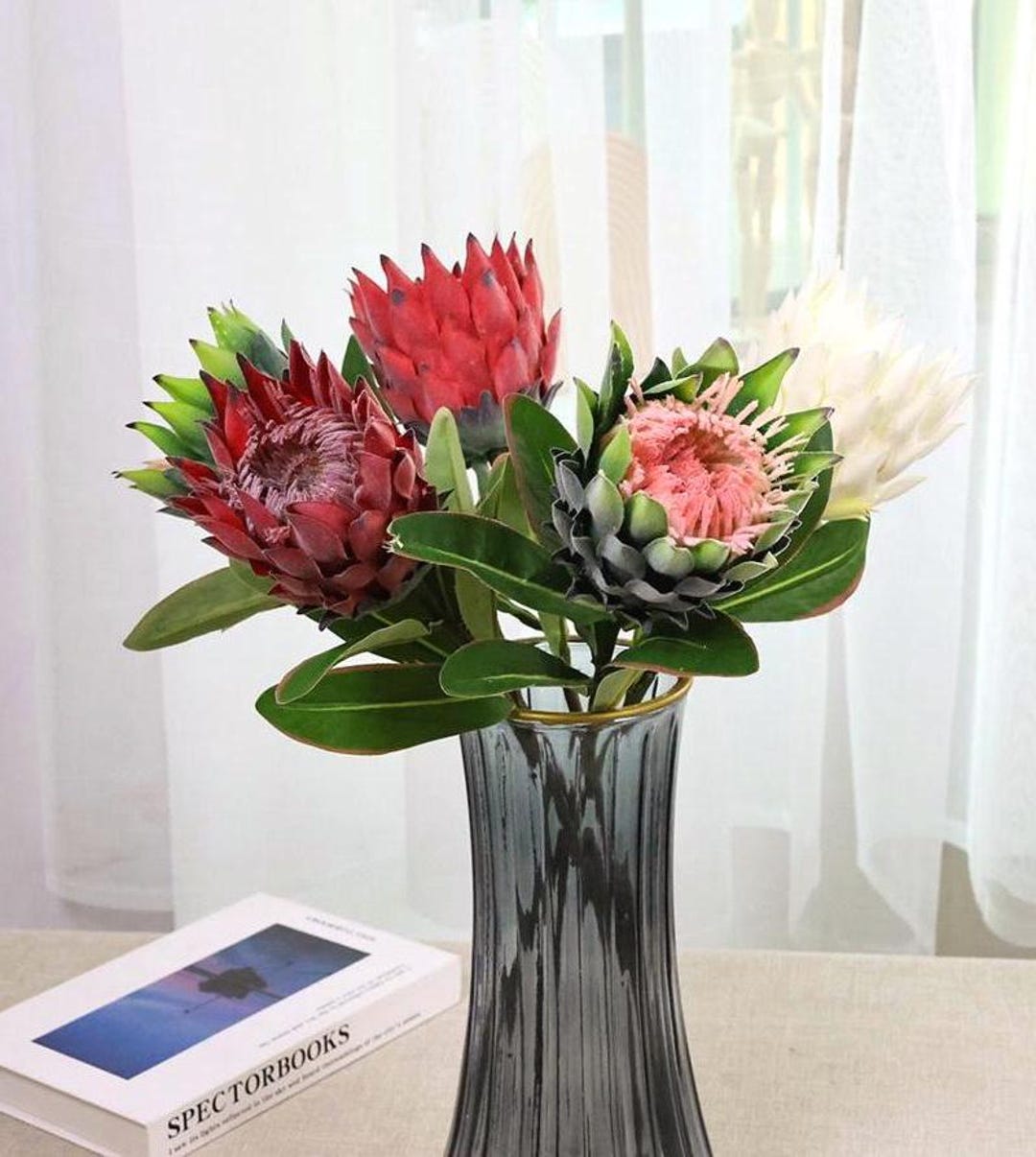 Artificial Protea Flower，fake Protea King Stems，diy Flower，centerpiece ...