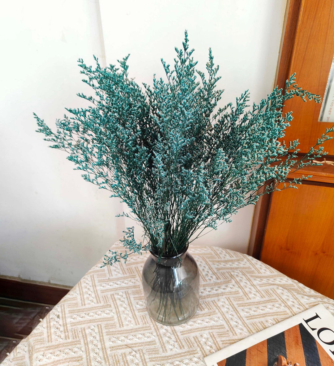 Natural Blue Caspia Limonium Grass Bunch，dried Caspia Grass Bundle ...