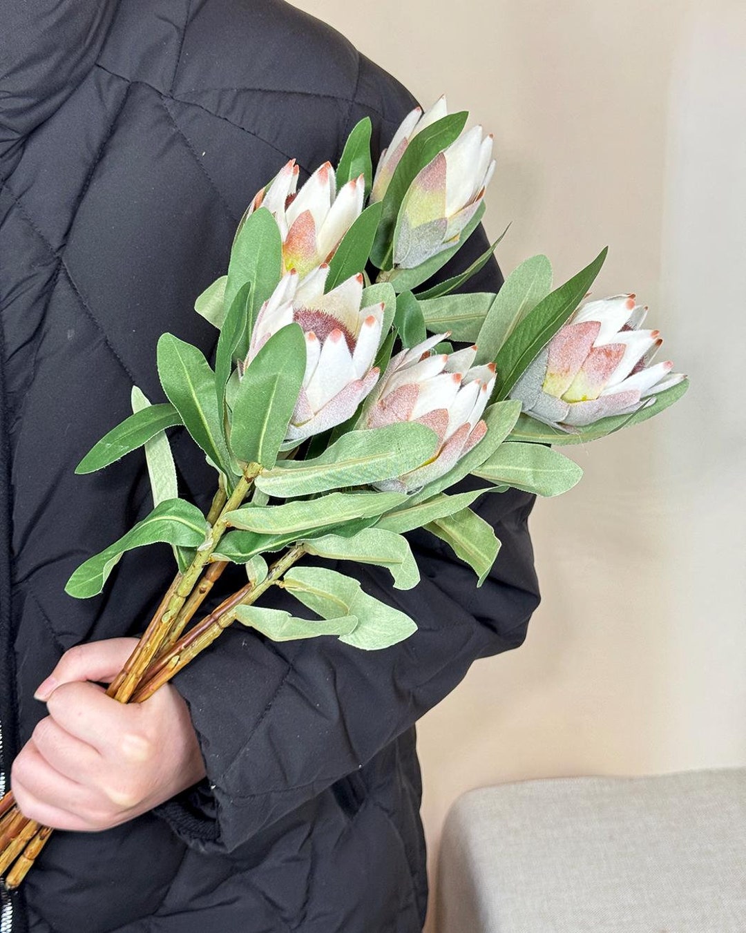Artificial Protea Flower, Fake Protea Stem, Real Touch Protea Flower ...