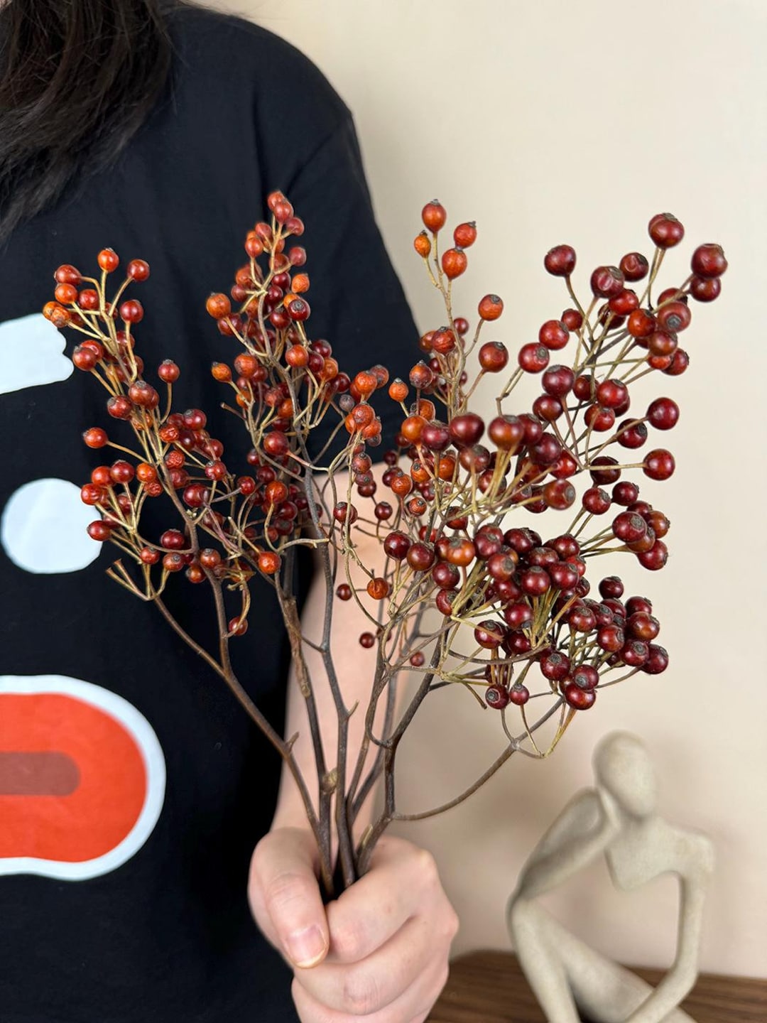 Dried Small Red Fruits Branches，natural Red Flower，dry Flower Bunch ...