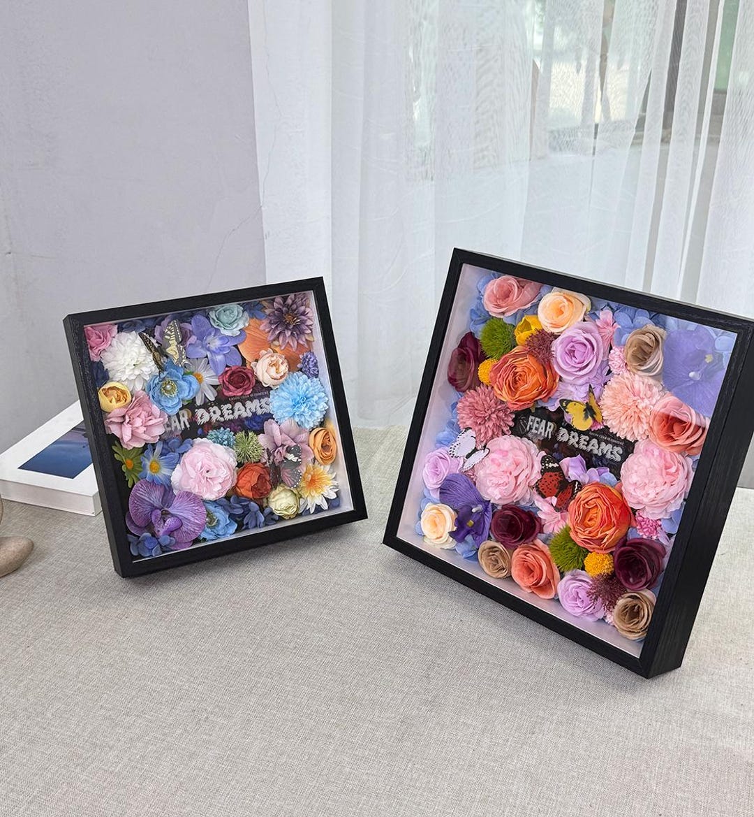 Customized Artificial Flower Frame,handamde Photo Frame, Desktop ...