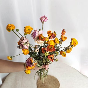 4 Color Dried Small Ranunculus Bunchdried Flower Bouquetdry Flower ...