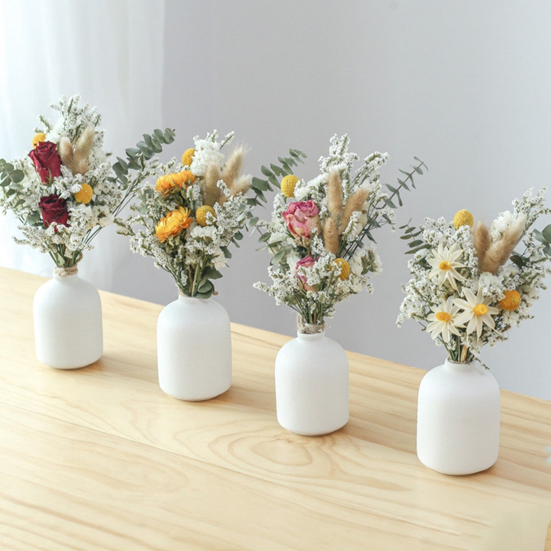 Dried Bouquet With Ceramic Vase，dried Flowers Bouquet， Dry Flowers ...