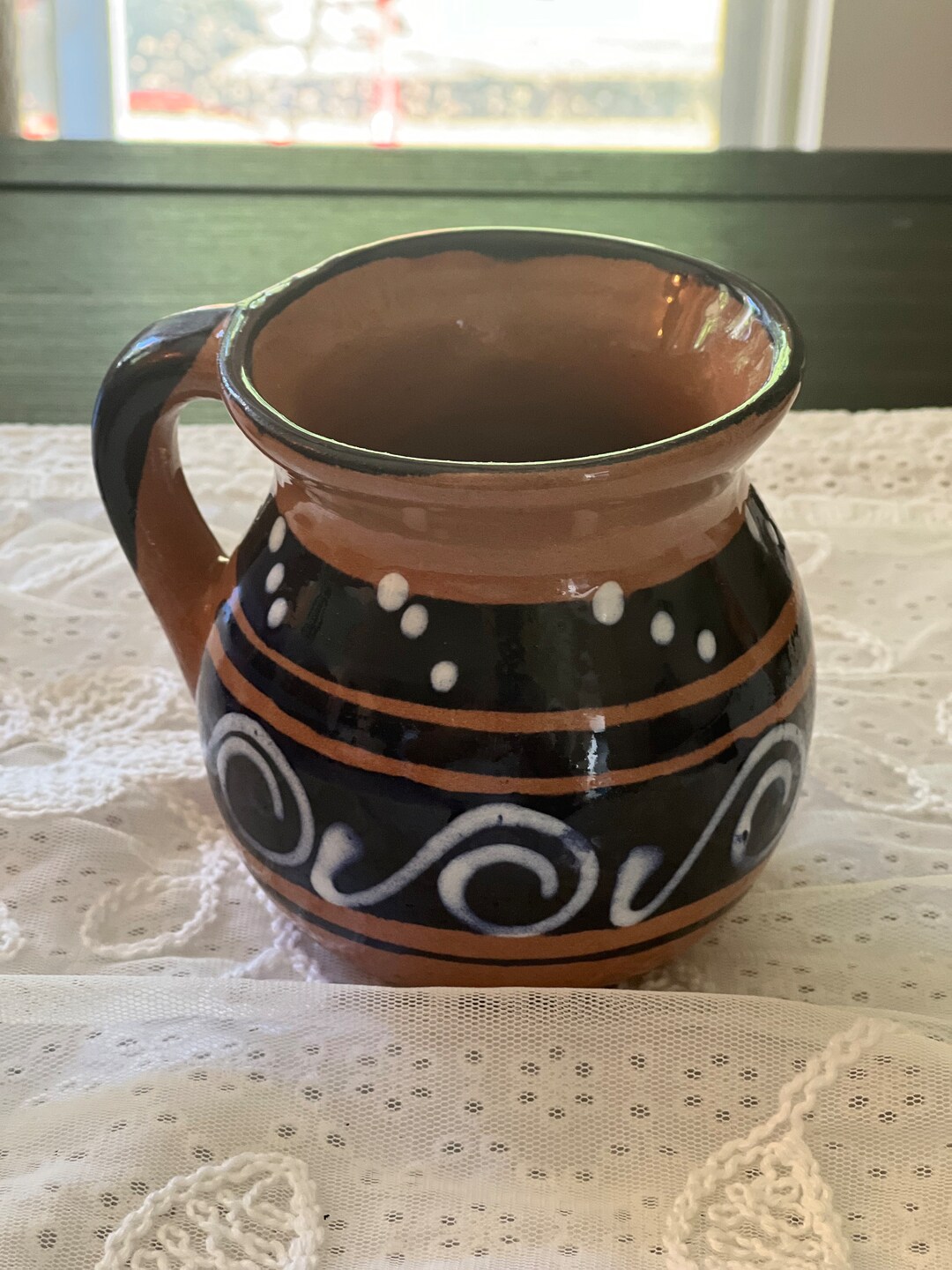 Handmade Mexican Terracotta Coffee Mug: Glossy Clay Taza - Etsy