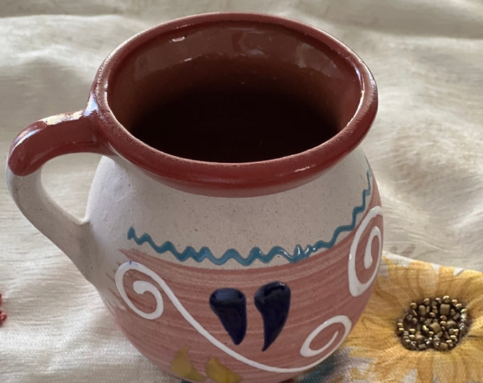 Large Handmade Mexican Mugs Colored Terracotta Mug I Clay Coffee Large ...