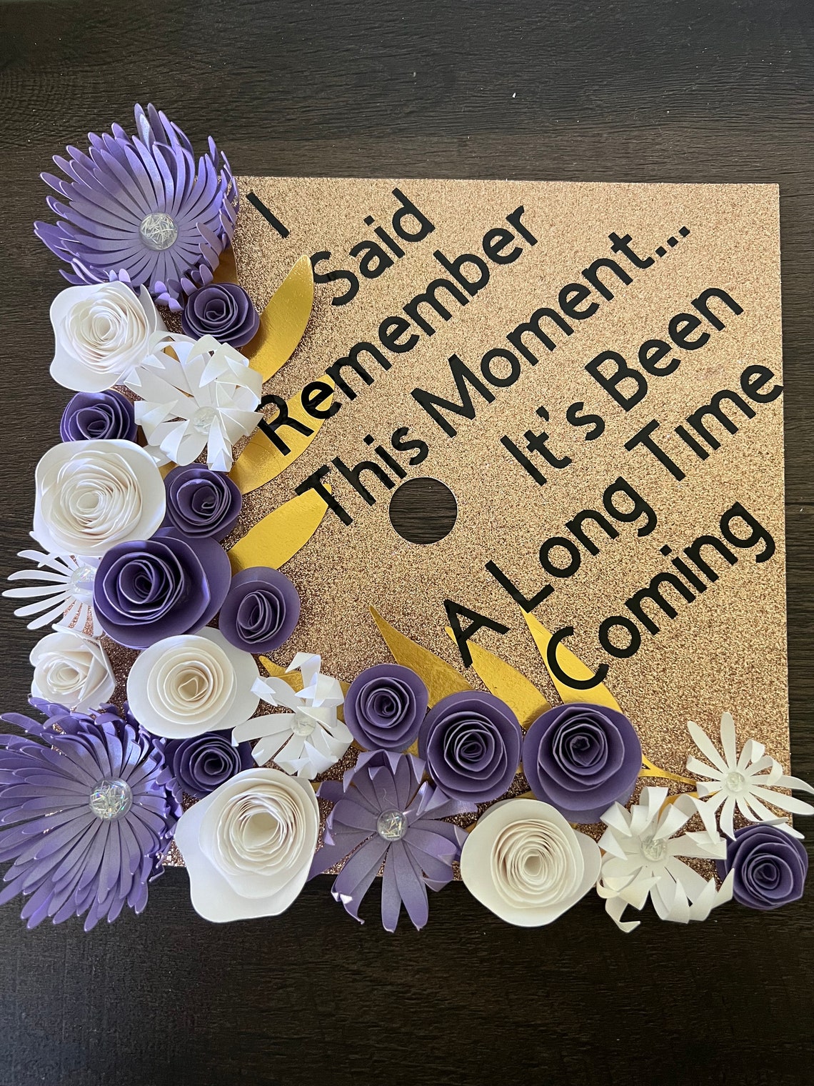 Graduation Cap Topper Purple Flowers - Etsy