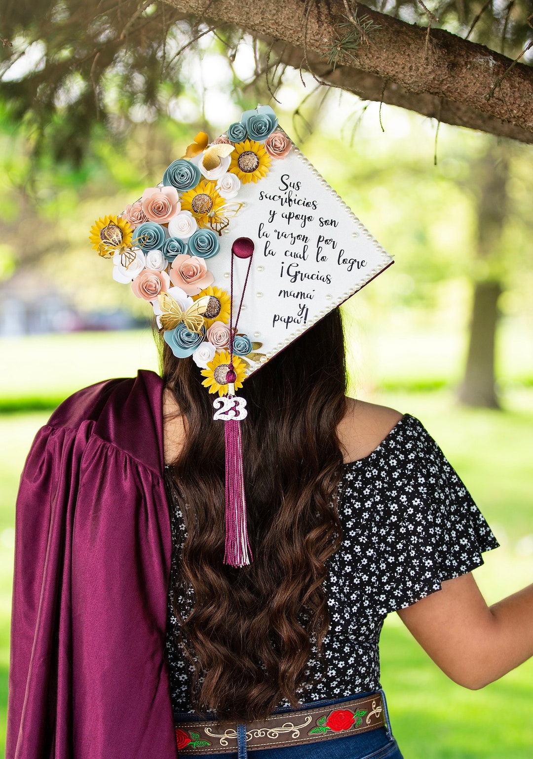 Graduation Cap Topper Butterflies, Sunflower and Pearls - Etsy
