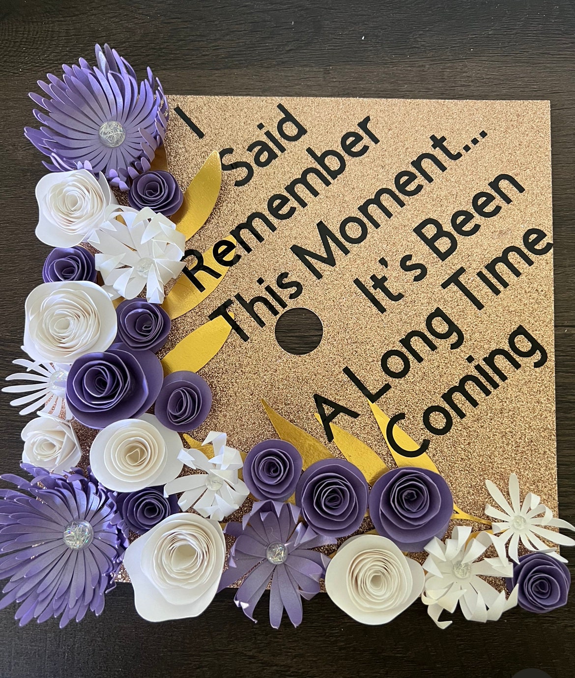 Graduation Cap Topper Purple Flowers - Etsy