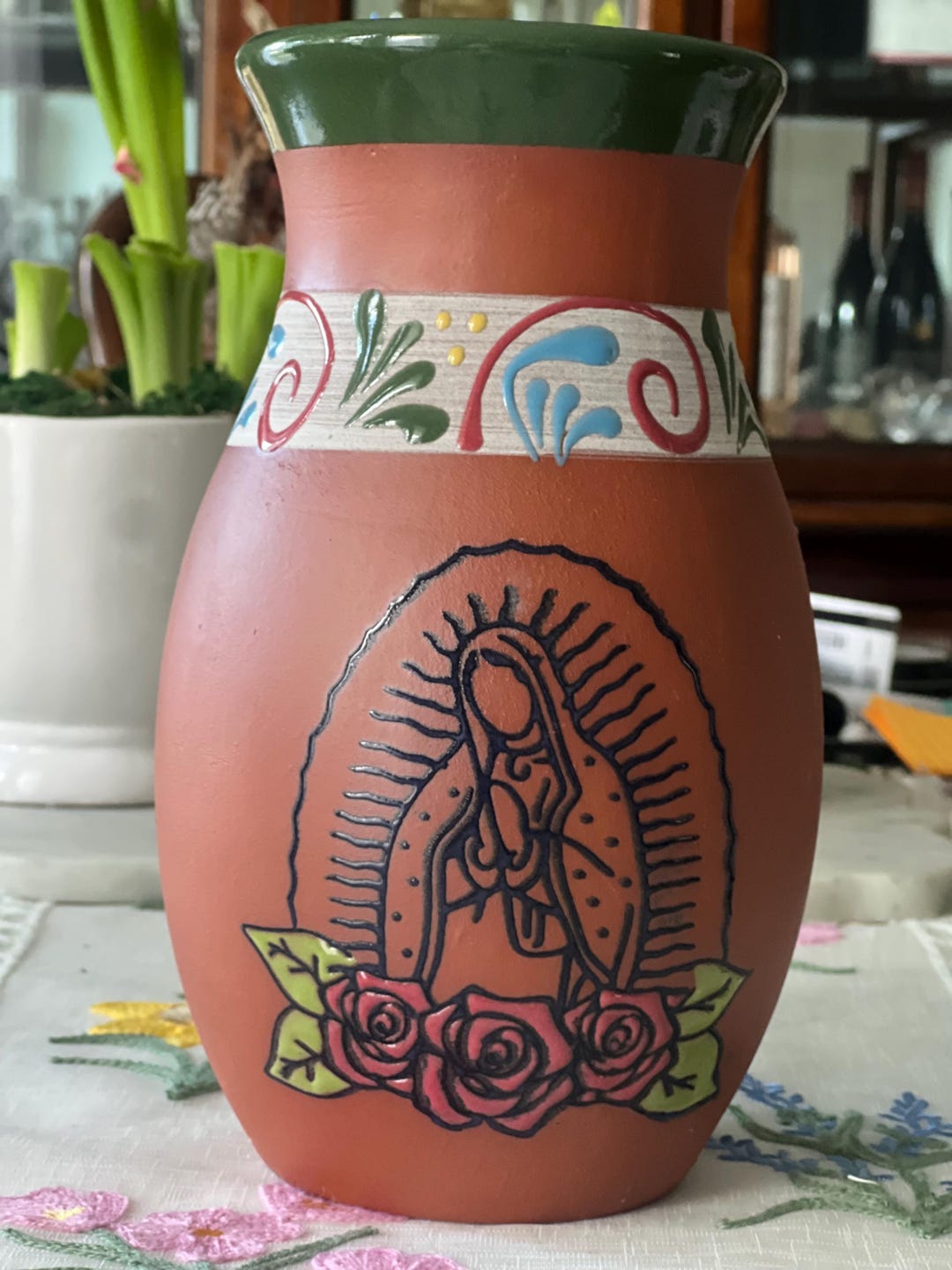 Flower Base- Mexican Flower Base- Virgen Florero - Florero Mexicano - Etsy