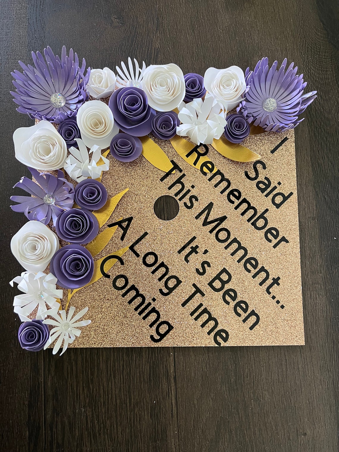 Graduation Cap Topper Purple Flowers - Etsy