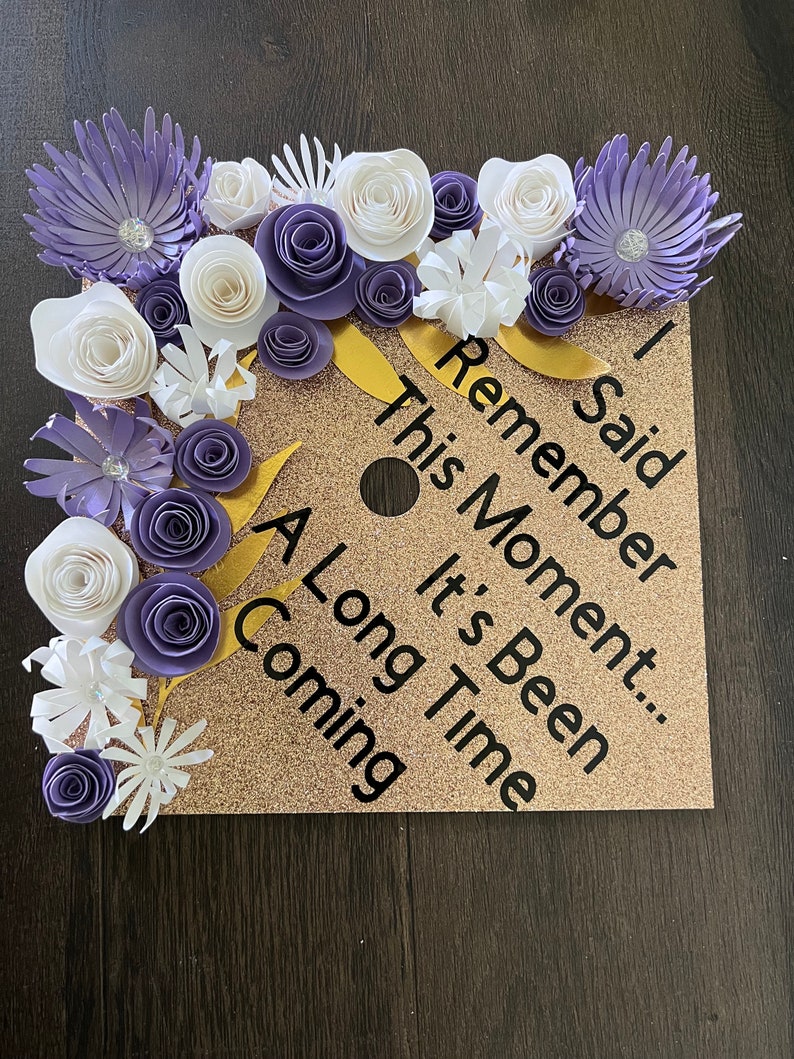 Graduation Cap Topper Purple Flowers - Etsy