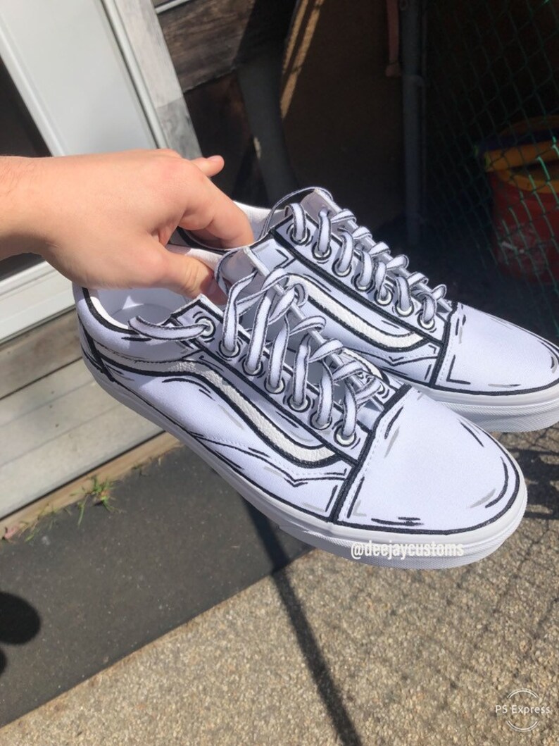 Classic Old Skool Cartoon Vans - Etsy