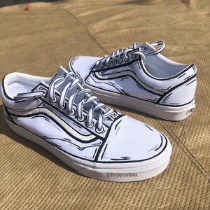 Classic Old Skool Cartoon Vans - Etsy
