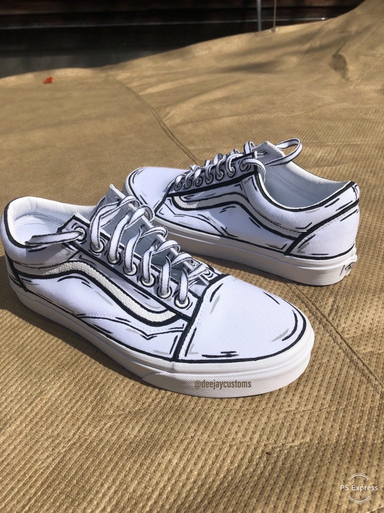 Classic Old Skool Cartoon Vans - Etsy
