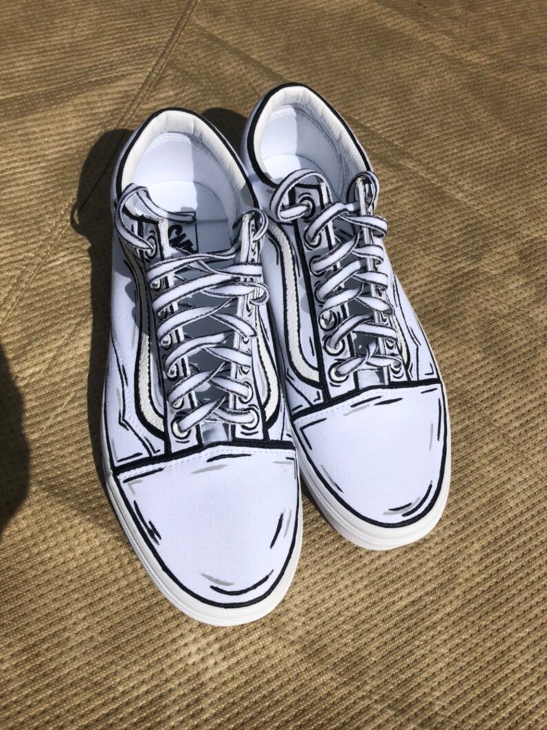 Classic Old Skool Cartoon Vans - Etsy