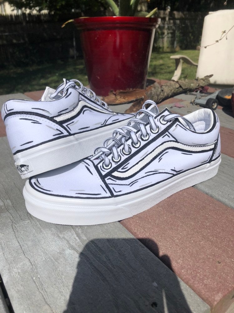 Classic Old Skool Cartoon Vans - Etsy