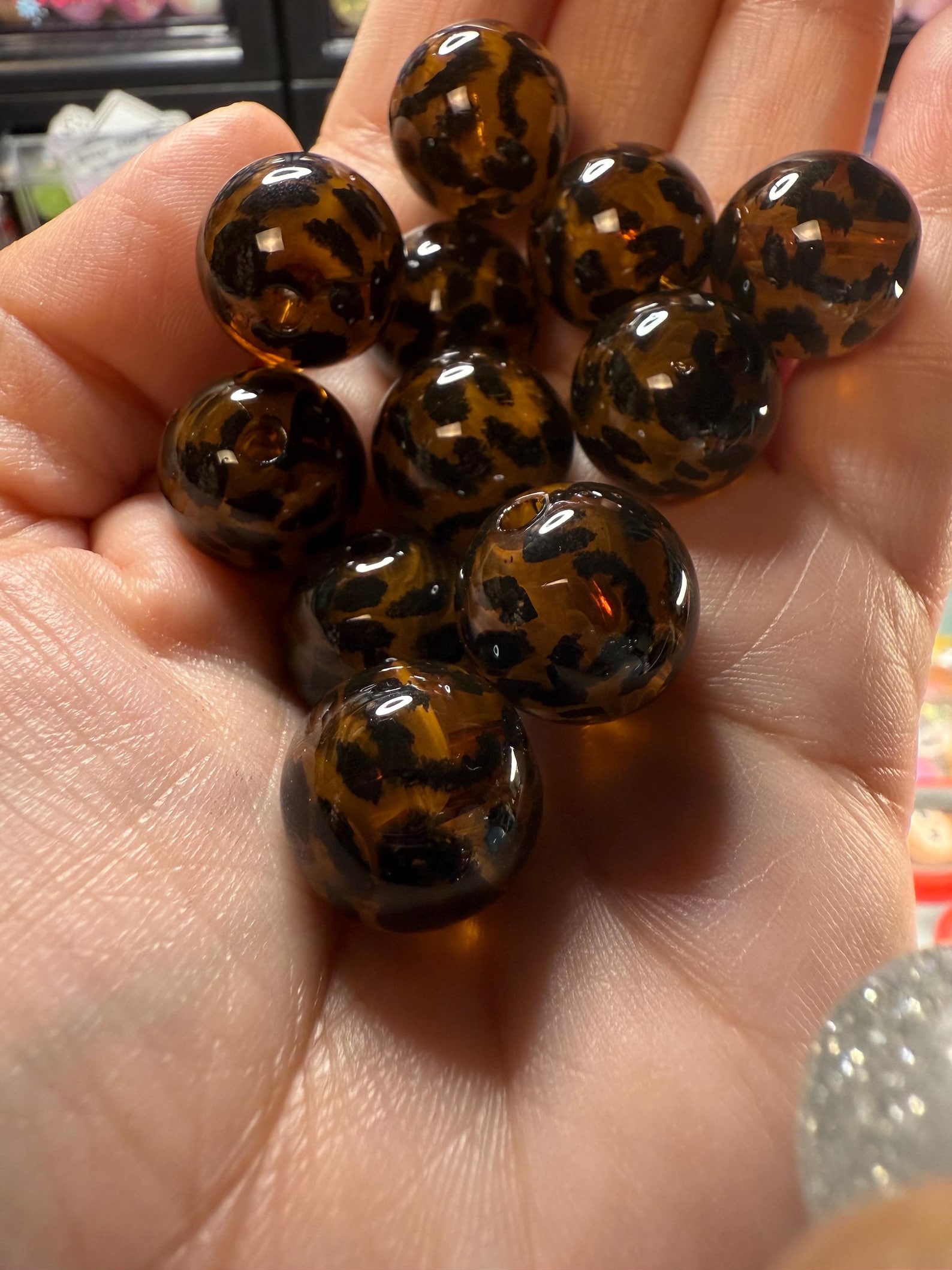 Cheetah Dark Brown Beads/ 16mm Cheetah Beads/ Beads for Pens/ Craft ...