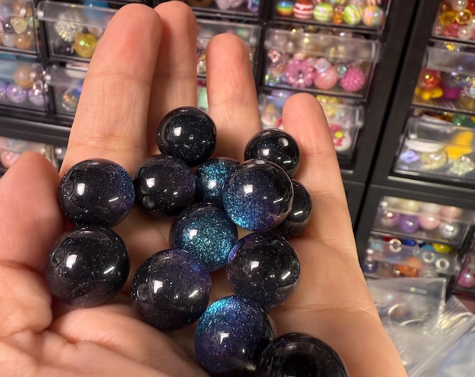 Midnight Galaxy 16mm Bead / Black Solar Bead/ Cat Eye Galaxy/ Pen Bead ...