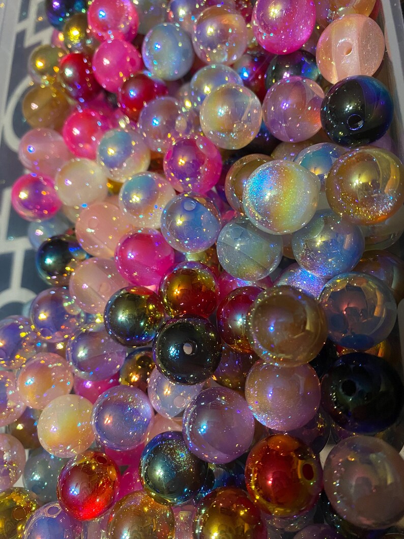 16mm Beautiful Glitter Beads - Etsy