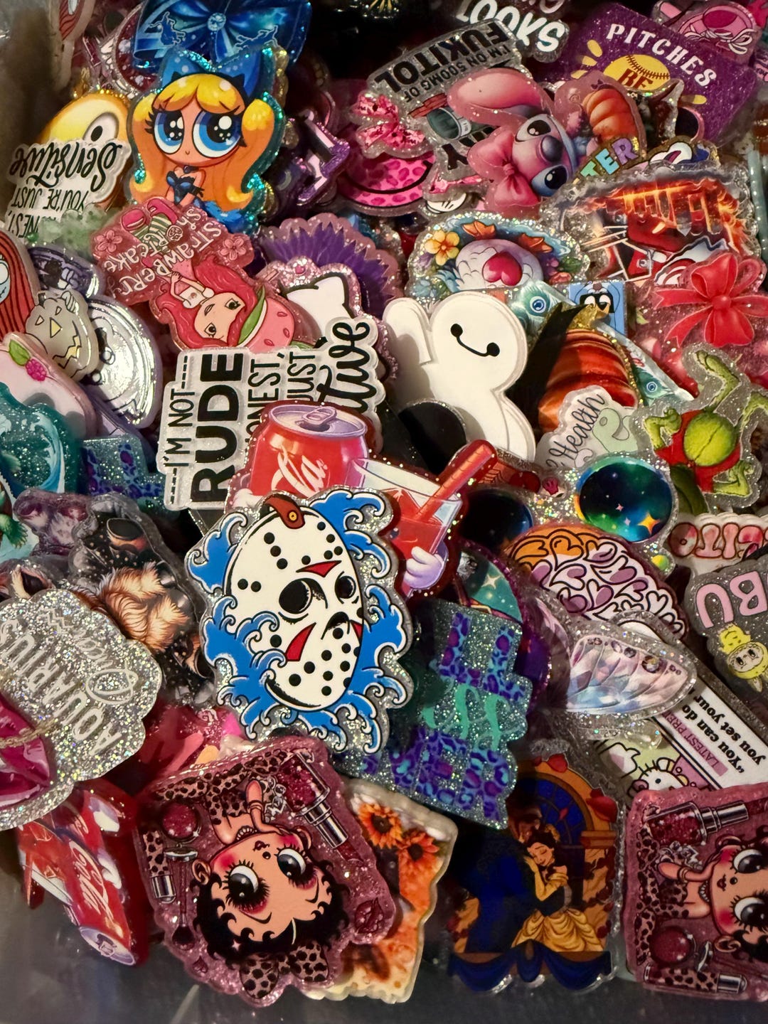 Random Mix of Glitter Acrylics for Badge Reel or Pens or Any Other ...