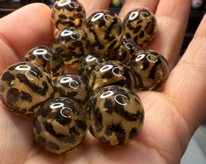 Cheetah Brown Beads / 16mm Cheetah Beads/ Beads for Pens/ Craft Beads ...
