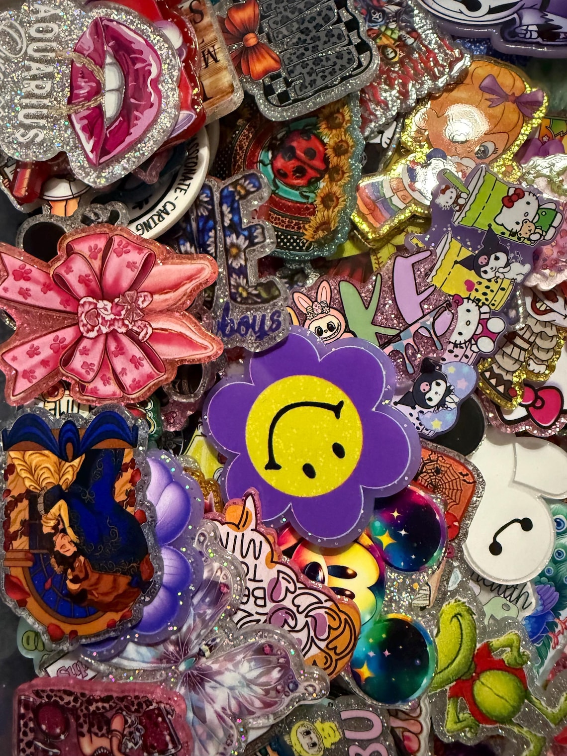 Random Mix of Glitter Acrylics for Badge Reel or Pens or Any Other ...