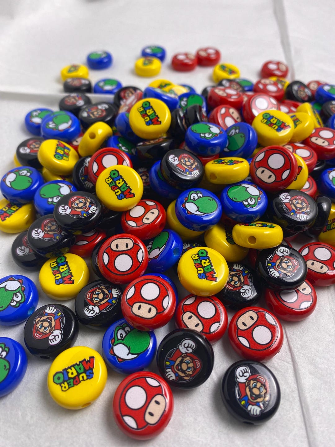 Super Mario Round Flat Beads - Etsy