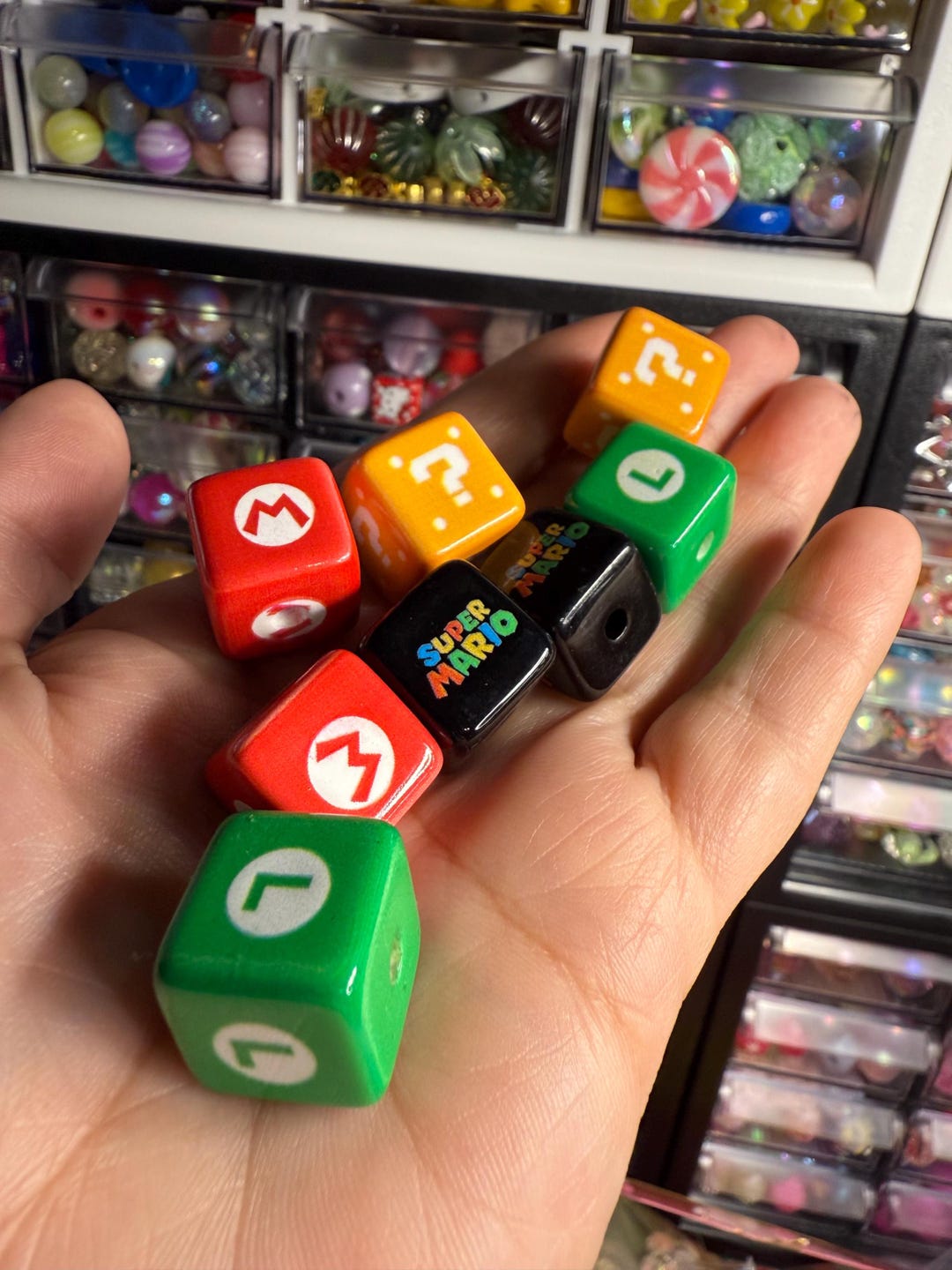 Nintendo World Beads / Video Game Beads/ Red Hat Guy / Green Hat Guy ...