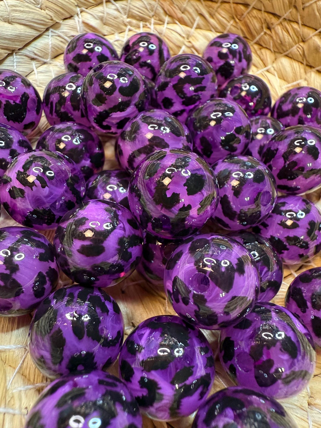 Purple Cheetah Beads 16mm / Beads for Pens/ Crafts / - Etsy