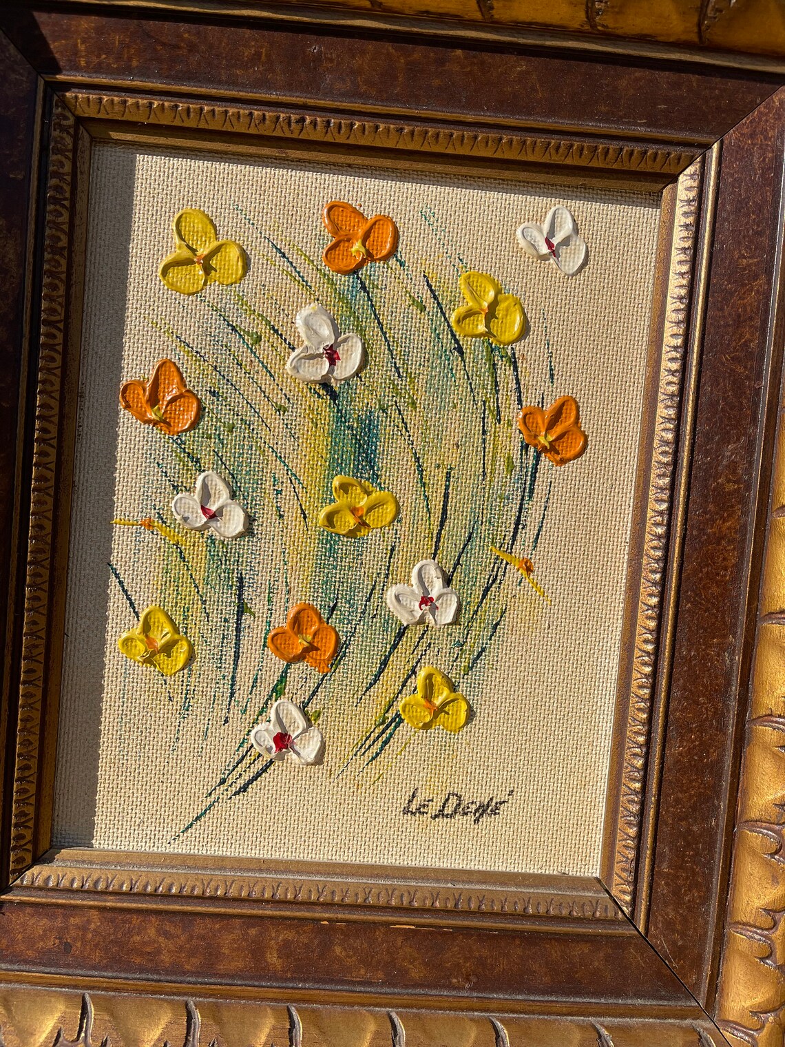 Extremely Rare 1950s John Le Dene Framed Abstract Flower Oil | Etsy