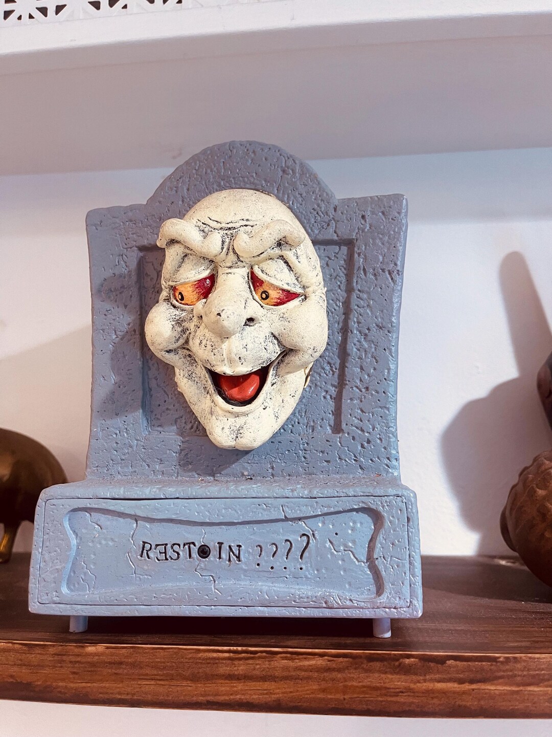 Vintage Halloween Talking Head Animatronic Gravestone, Vintage ...