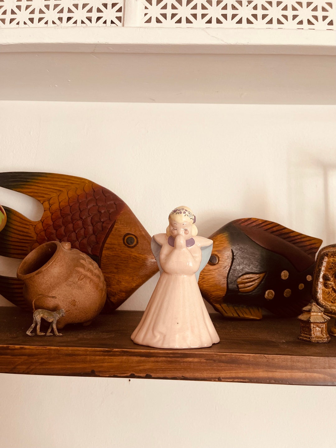 Small Vintage Kay Finch Hand Painted Angel Praying Figurine 1940s ...