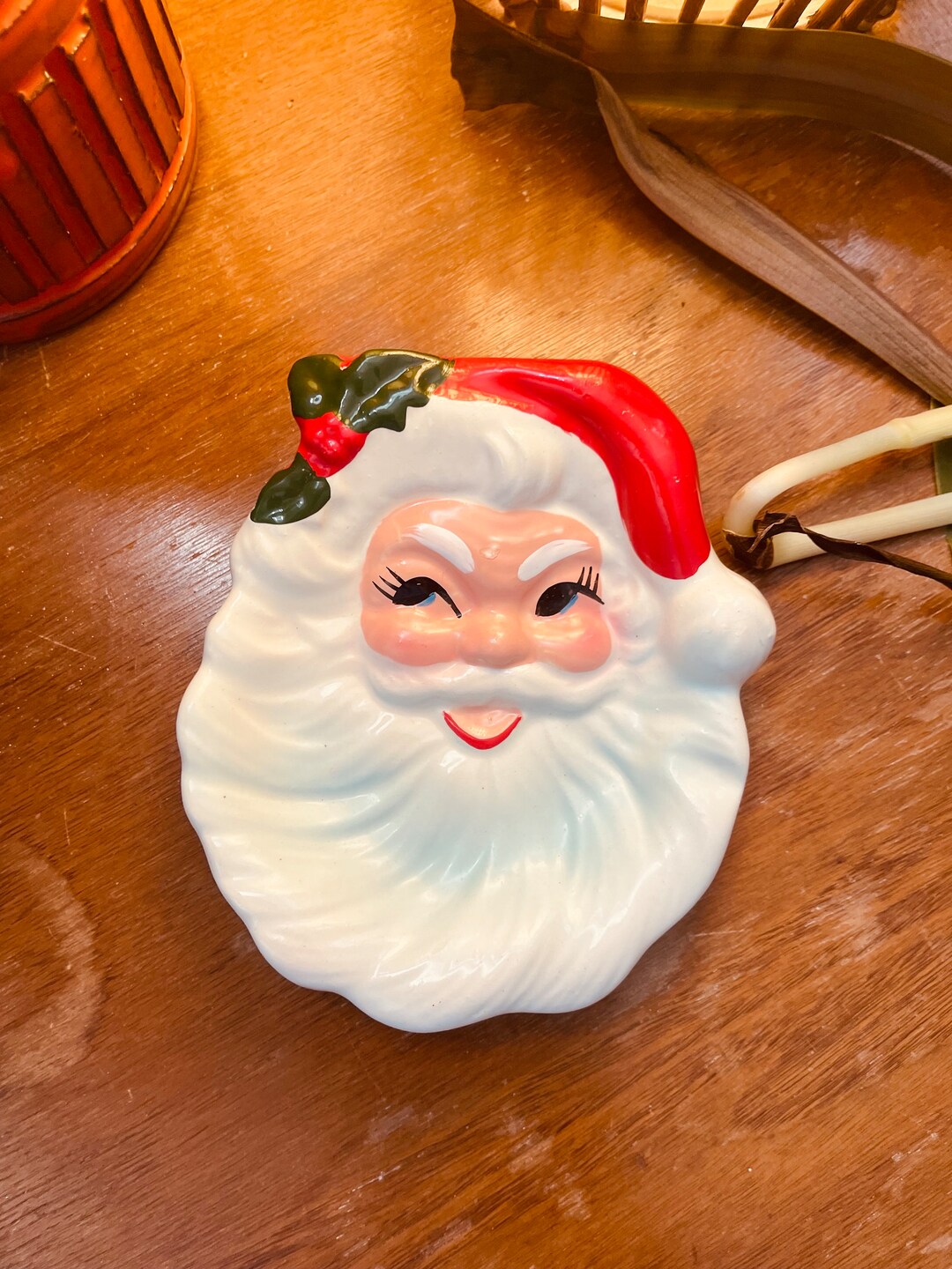 Vintage 1950s-60s Santa Clause Wall Decor /dish/catch All - Etsy