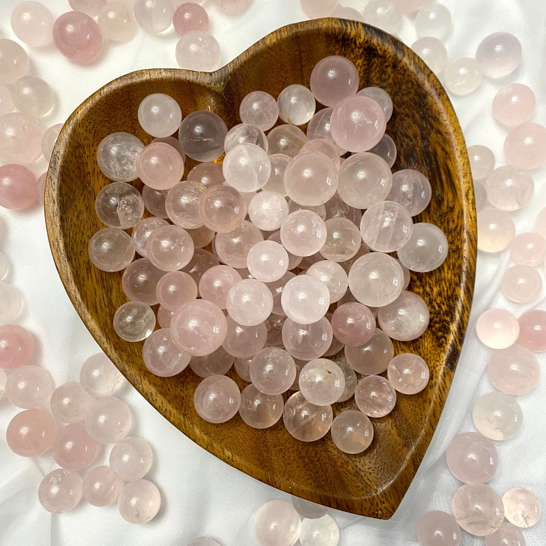 Set of 10 Mini Rose Quartz Spheres / Rose Quartz / Rose Quartz Sphere ...