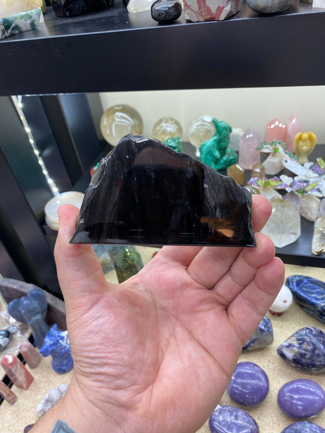 Translucent Black Obsidian Slab - Etsy