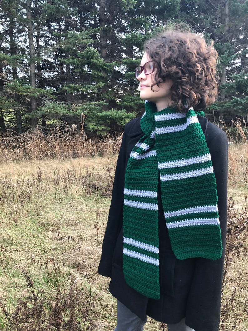 Crochet Slytherin Scarf Harry Potter Cosplay Adult Size - Etsy