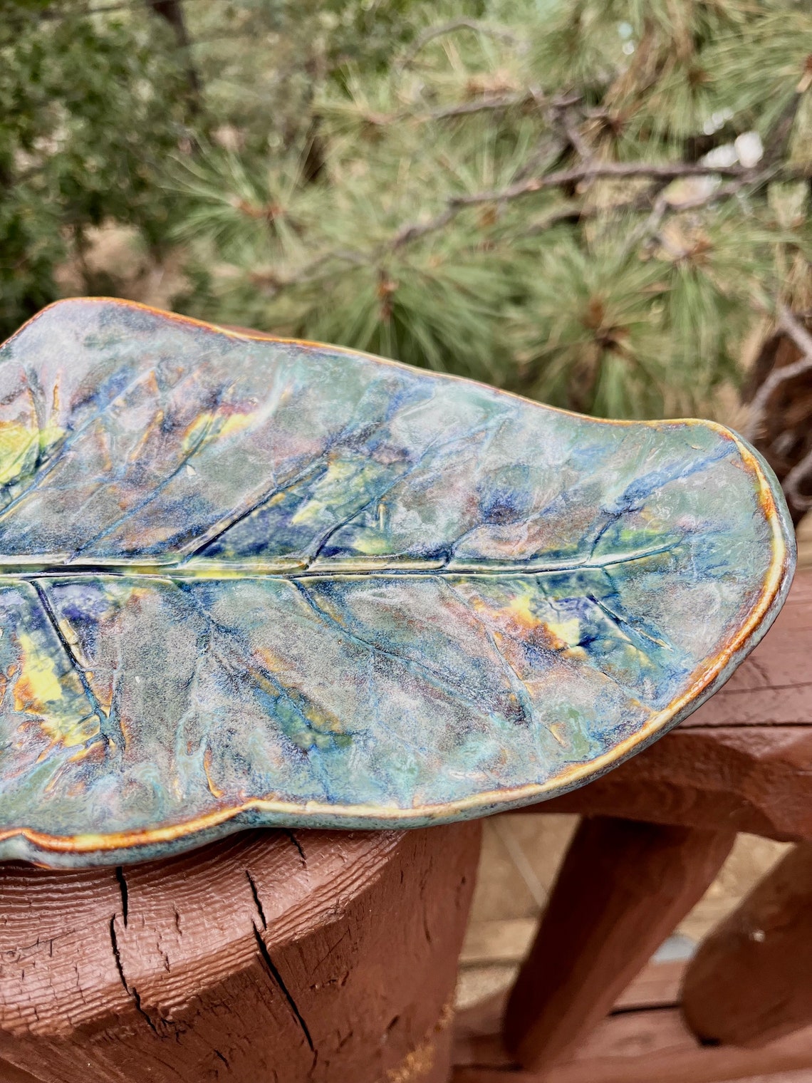 Fall Leaf, Ceramic Pottery, One-of-a-kind Handmade Serving Tray ...