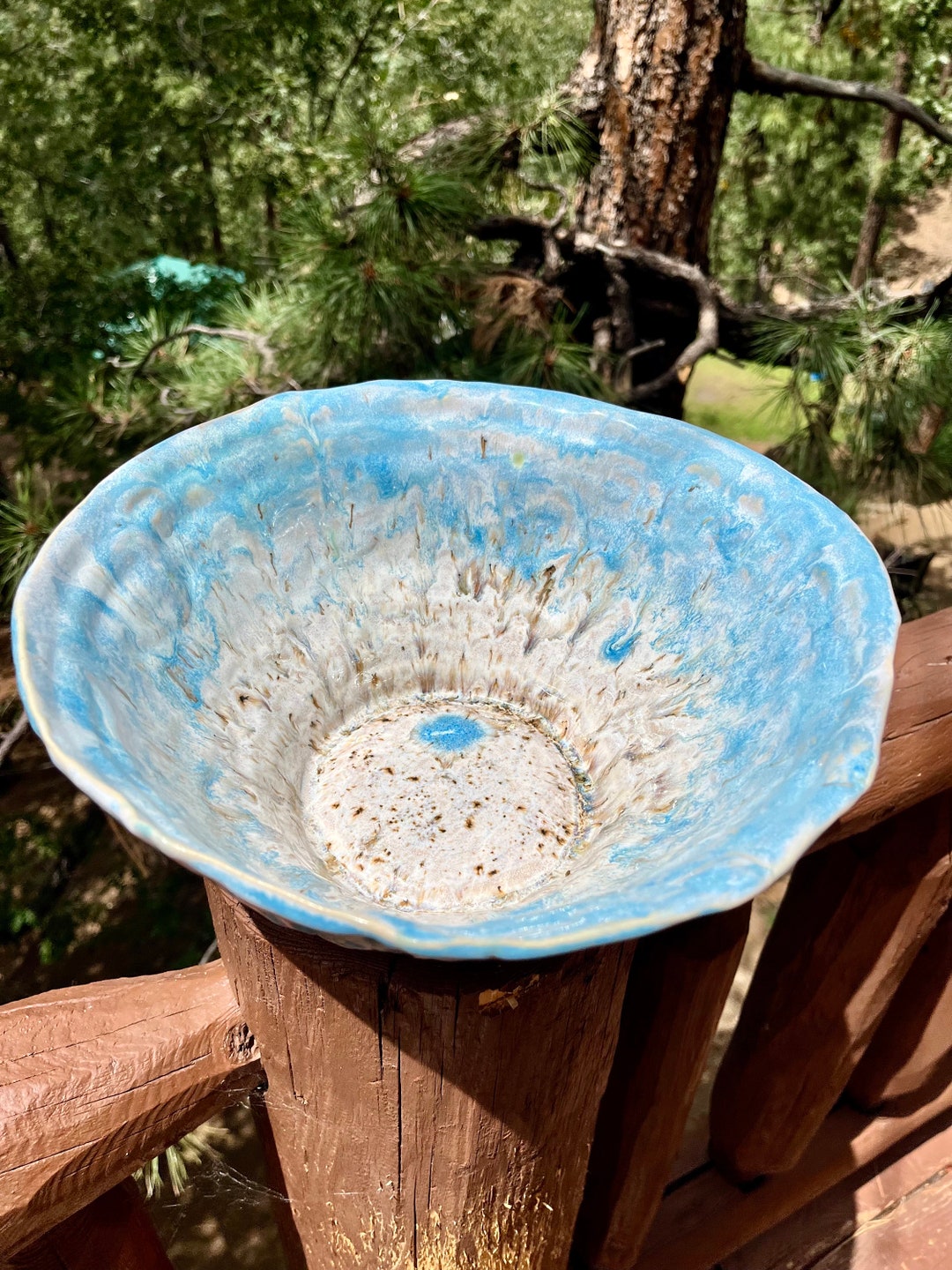 Pottery Bowl Arties Fun Bowl Ocean Vibes and Colors Fruit Bowl Big ...