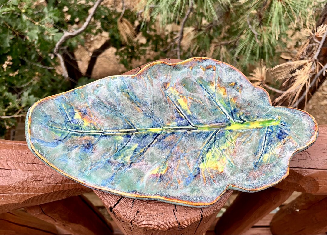Fall Leaf, Ceramic Pottery, One-of-a-kind Handmade Serving Tray ...
