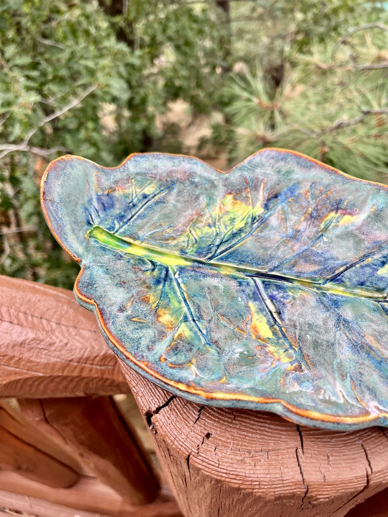 Fall Leaf, Ceramic Pottery, One-of-a-kind Handmade Serving Tray ...